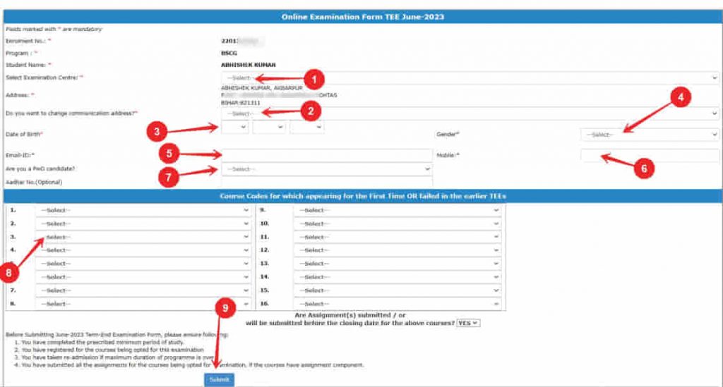 Ignou Exam June 2023 Form Apply - Full Process In Hindi